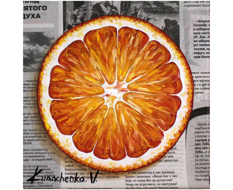 Half an Orange: Oil Painting for Kitchen Decor and Unique - Etsy