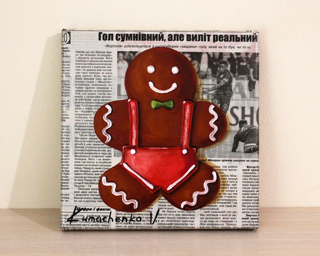 Gingerbread Man Painting Personalized Christmas Gift for Family - Etsy