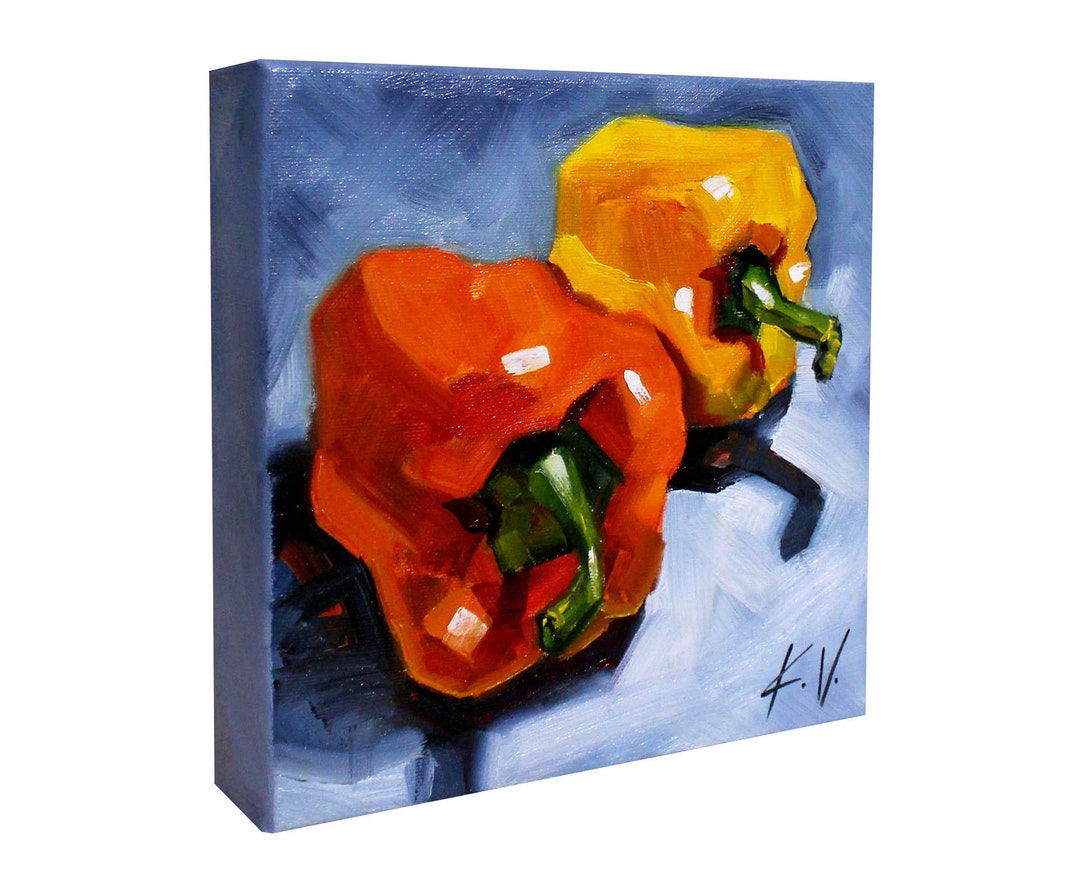 Pepper Miniature Art Original Oil Painting on Canvas - Etsy