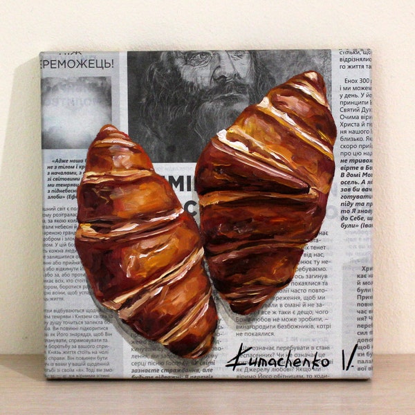 Croissant Art - Etsy