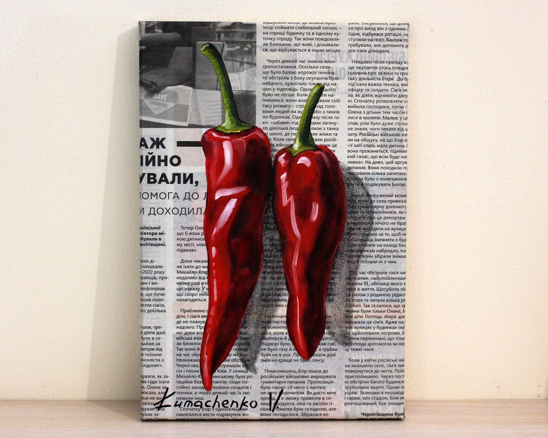 Spicy Red Pepper Painting - Kitchen Wall Decor Art, Best Holiday Gift ...