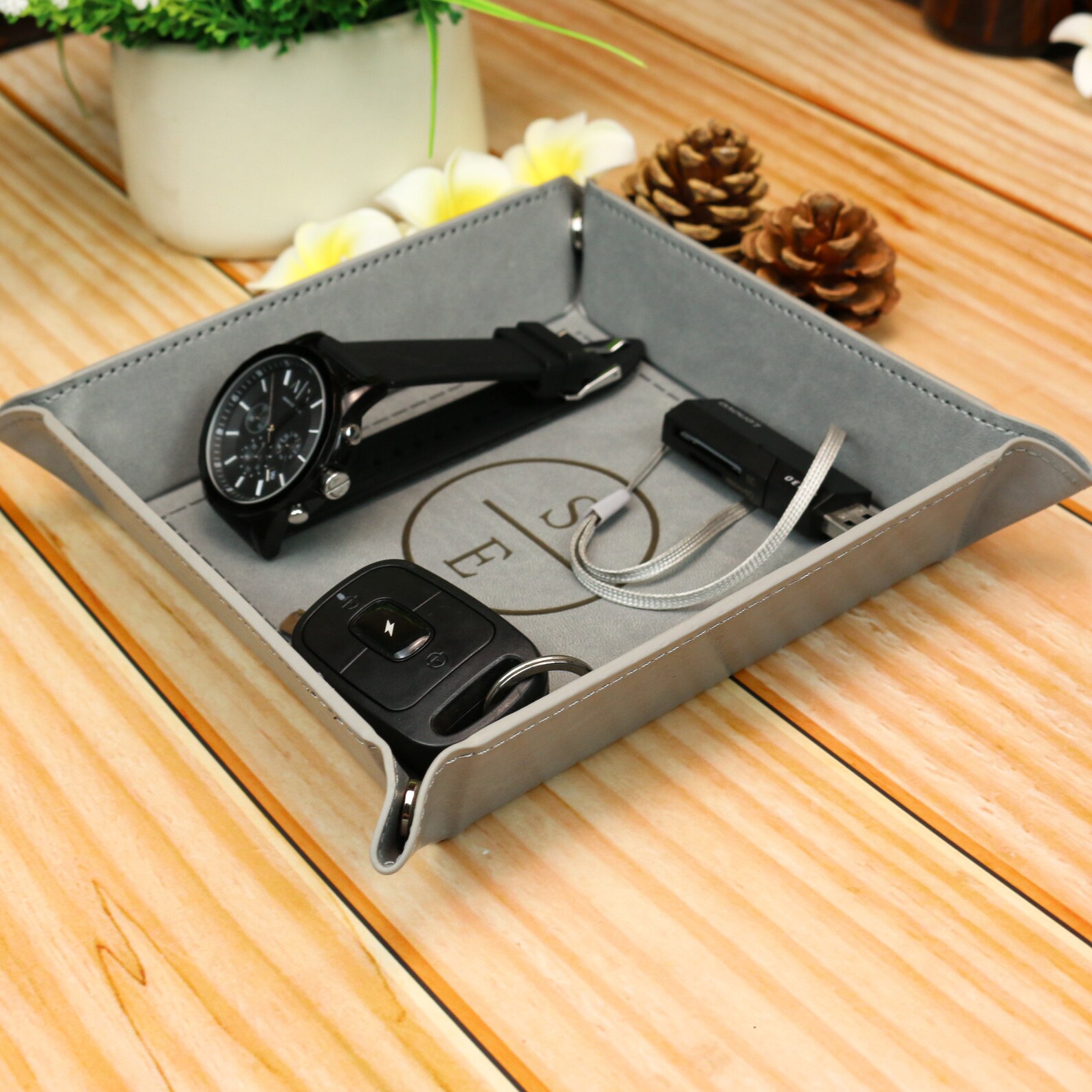Custom Leather Organizer-leather Desk Caddy-handcrafted - Etsy