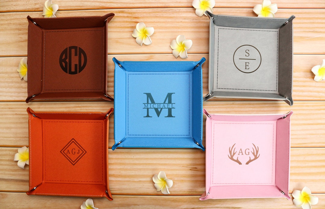 Custom Leather Organizer-leather Desk Caddy-handcrafted Leather Valet ...