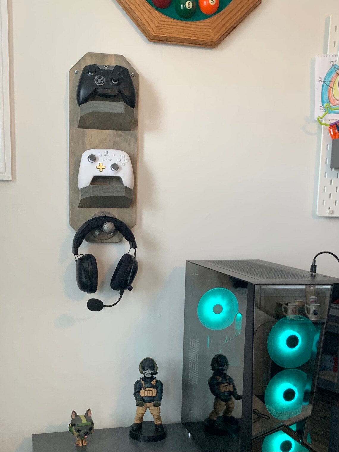Wooden Wall Mounted Headset and Controller Holder. Farmhouse - Etsy