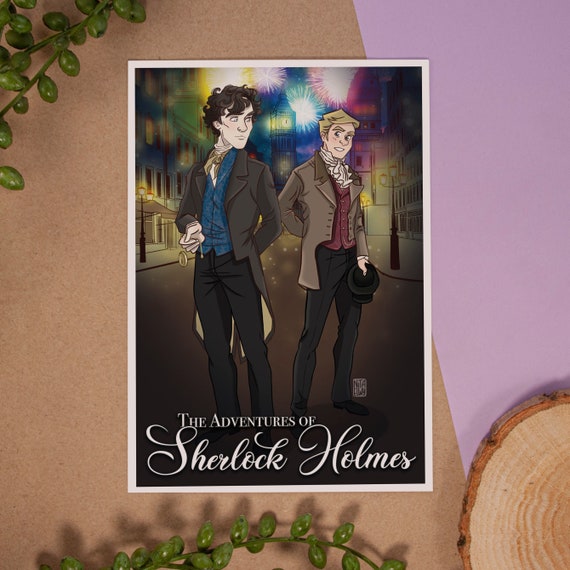 The Adventure of Sherlock Holmes Postcard Illustrated Print | Etsy