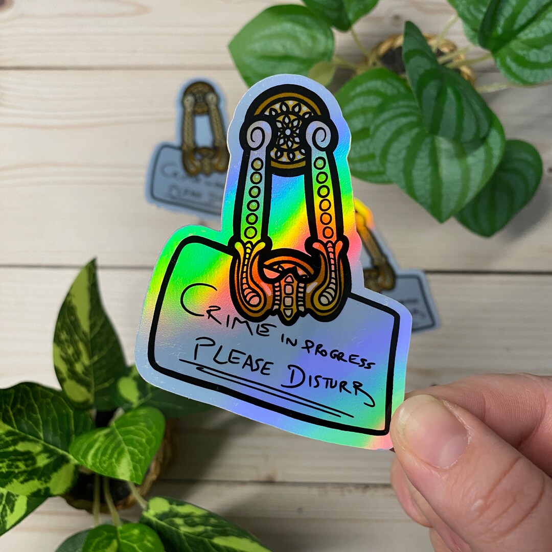 Sticker Crime in Progress // Vinyl Sticker - Etsy