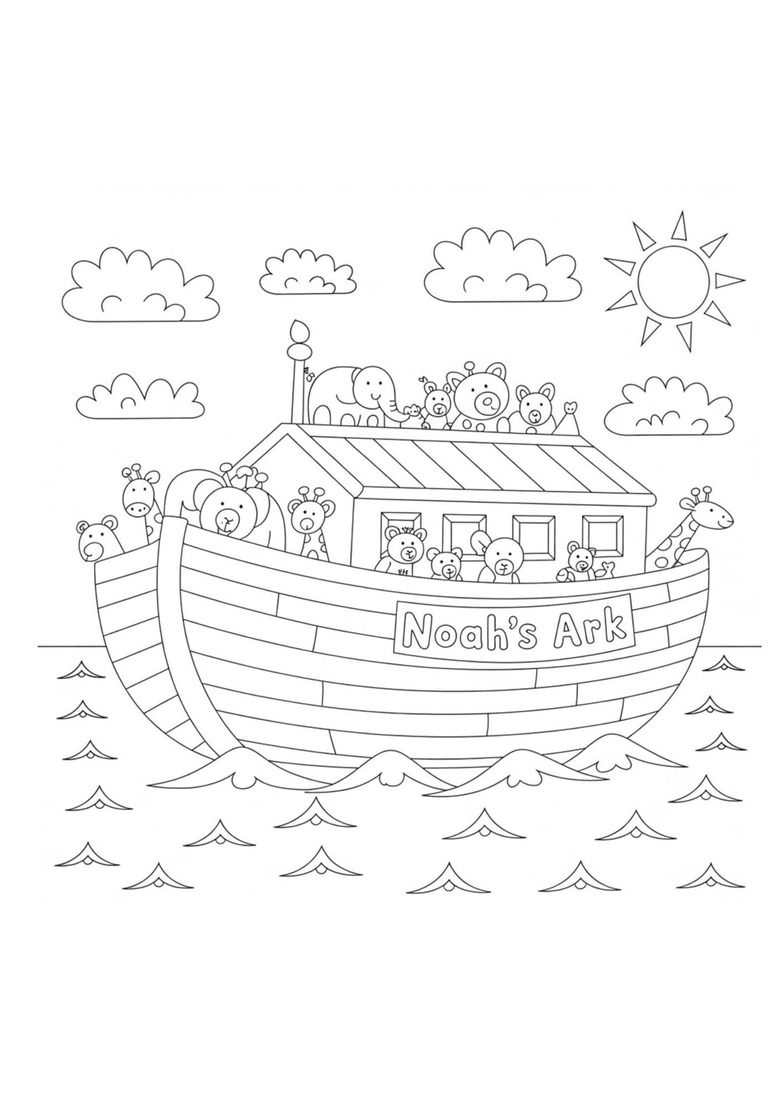 Arche Noah-god Wisdom -coloring Pages for Toddler - Etsy