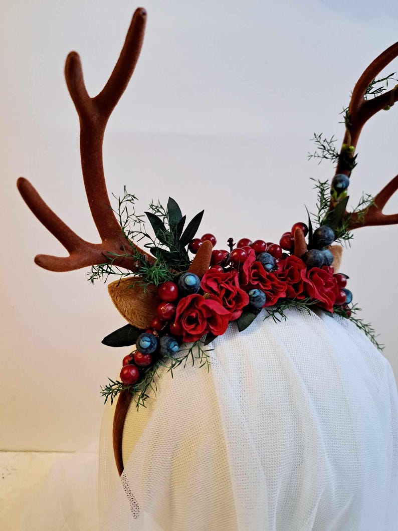 Christmas Headband Reindeer Christmas Red Headband Girl Christmas ...