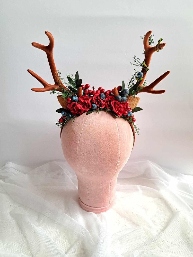 Christmas Headband Reindeer Christmas Red Headband Girl Christmas ...
