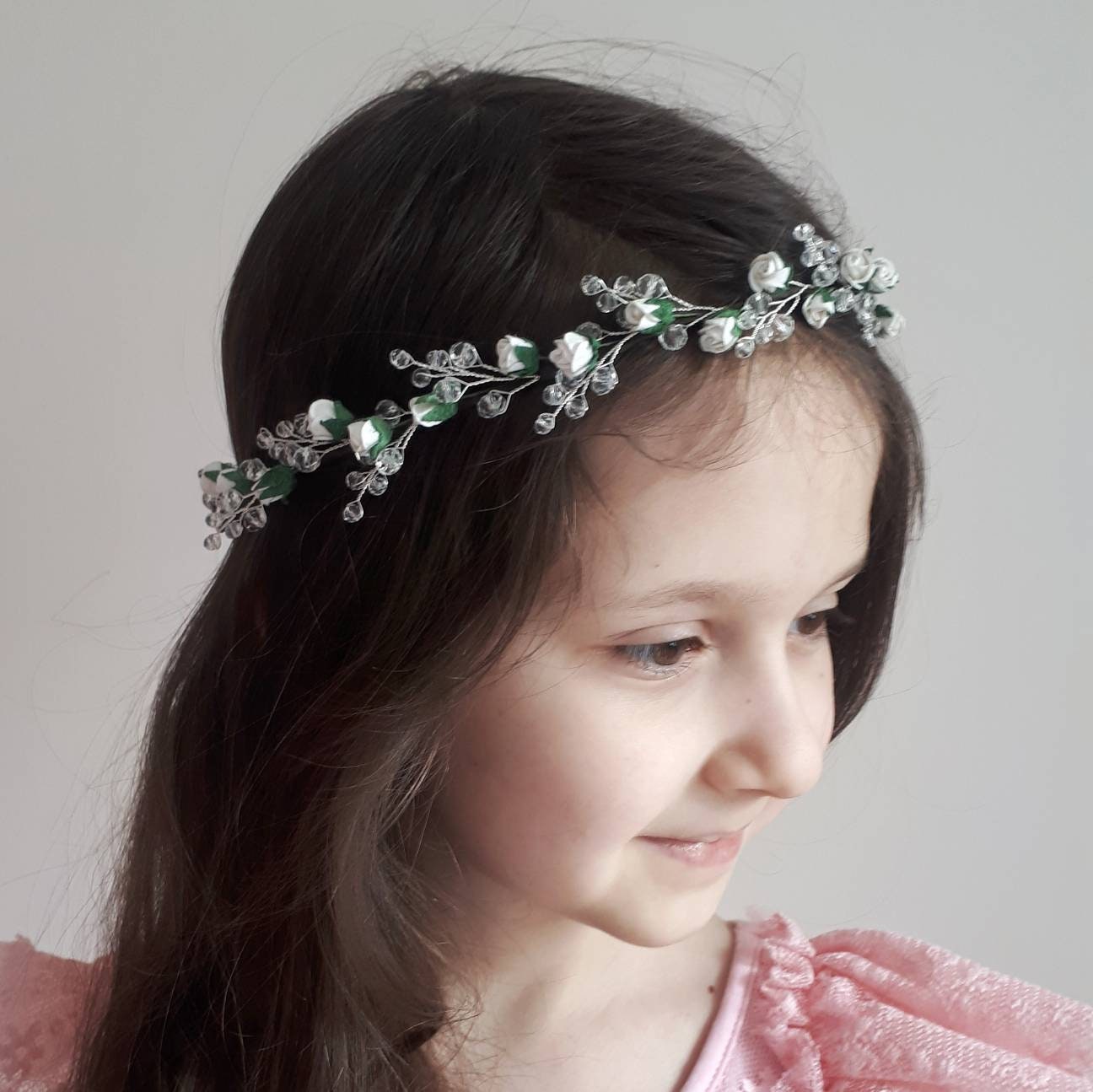 First Communion Headpiece Communion Crown Wedding Flower Girl Crown - Etsy