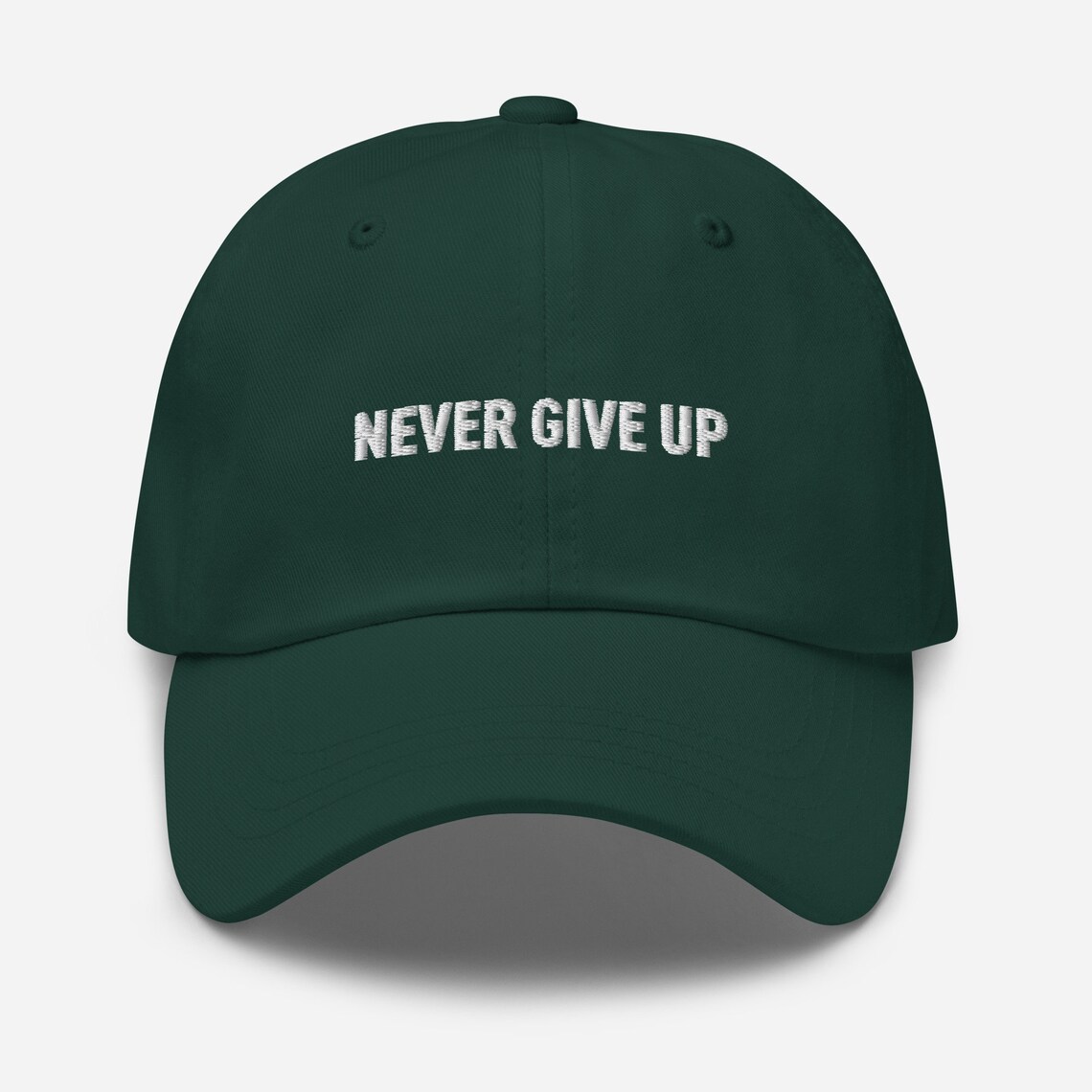 Never Give up Embroidered Dad Hat - Empowering Phrase Casual ...