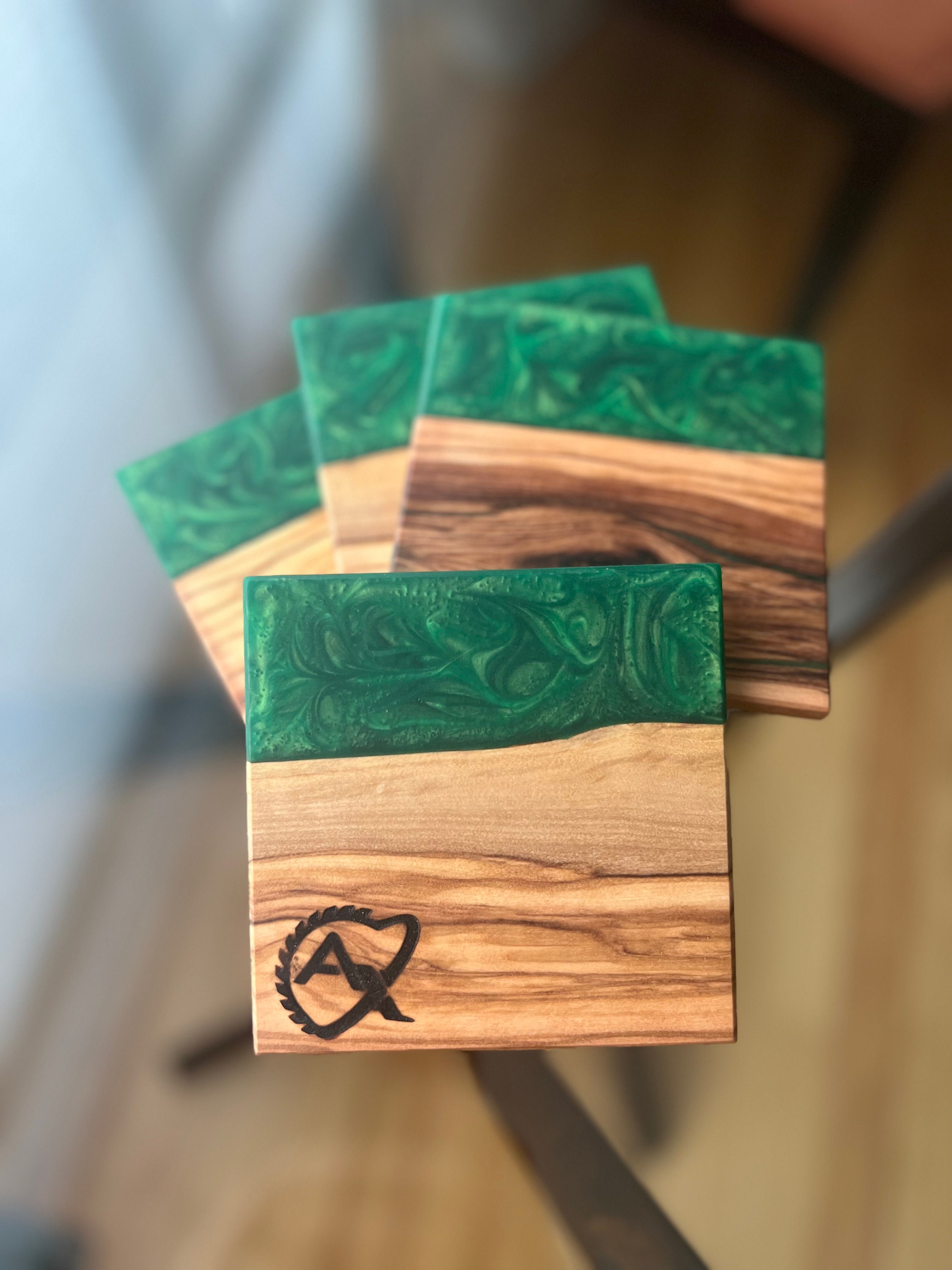 Epoxy Wood Coasters, Walnut Resin Coasters, Resin Coasters, Walnut Wood ...