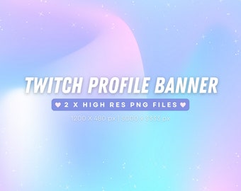 Twitch Stream Profile Banner / Pastel Gradient Sunset / Starry | Etsy
