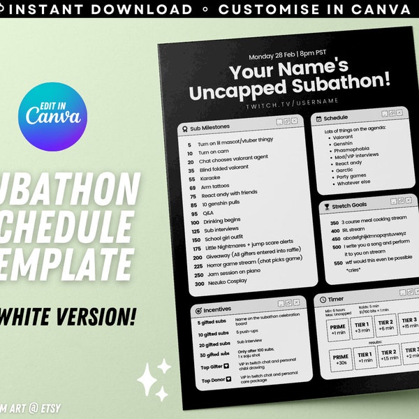 Subathon Template - Etsy