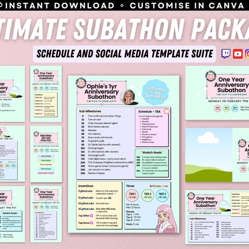 Twitch Youtube Stream Subathon Schedule / Event Promo / - Etsy Twitch Youtube Stream Subathon Schedule / Event Promo / - Etsy