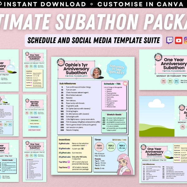 Twitch Subathon Template - Etsy