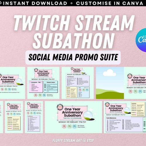 Twitch Youtube Stream Subathon Schedule / Event Promo / - Etsy Twitch Youtube Stream Subathon Schedule / Event Promo / - Etsy