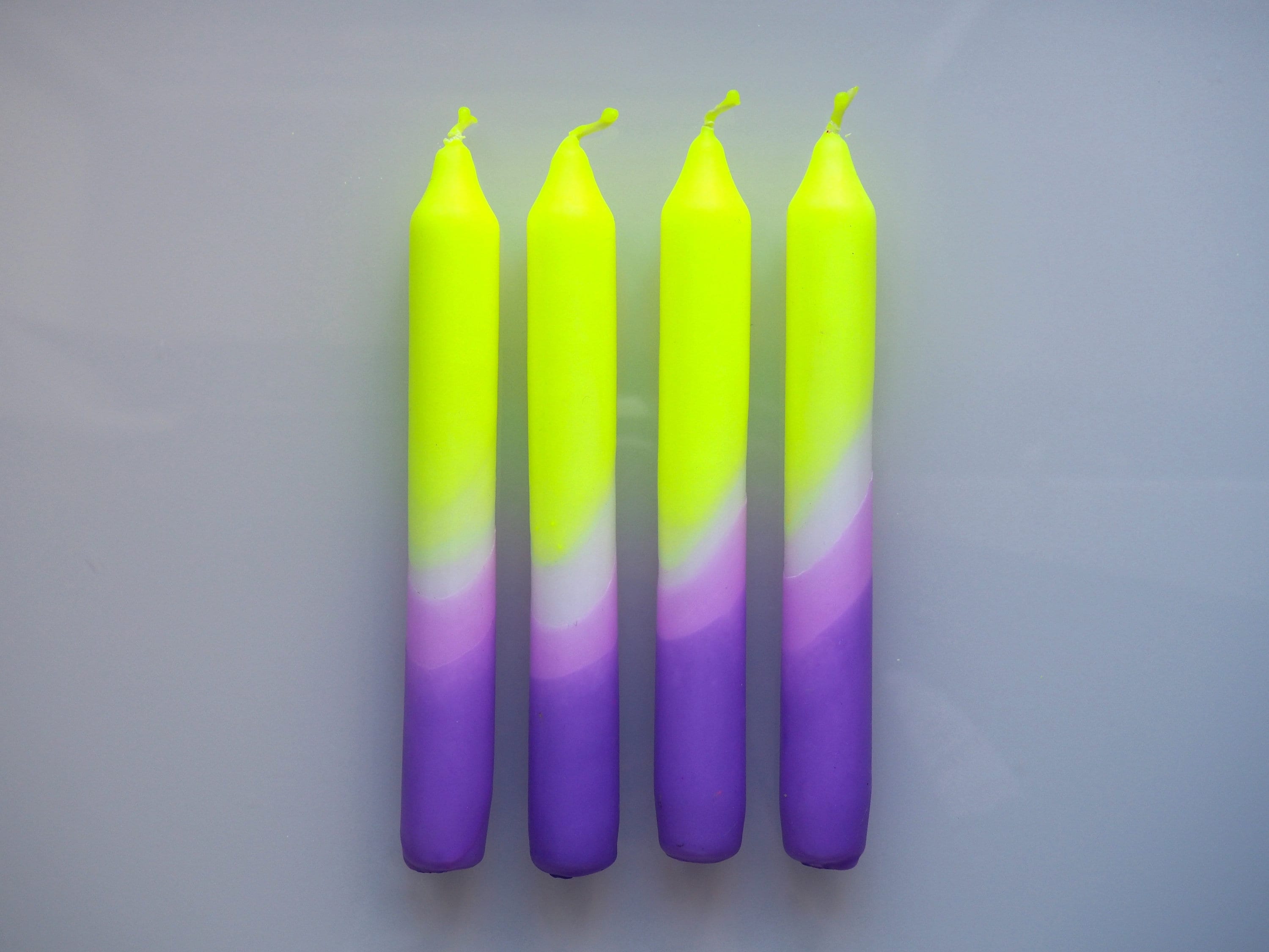 MYKONOS Yellow-purple Neon Dip Dye Candle Yellow-purple | Etsy