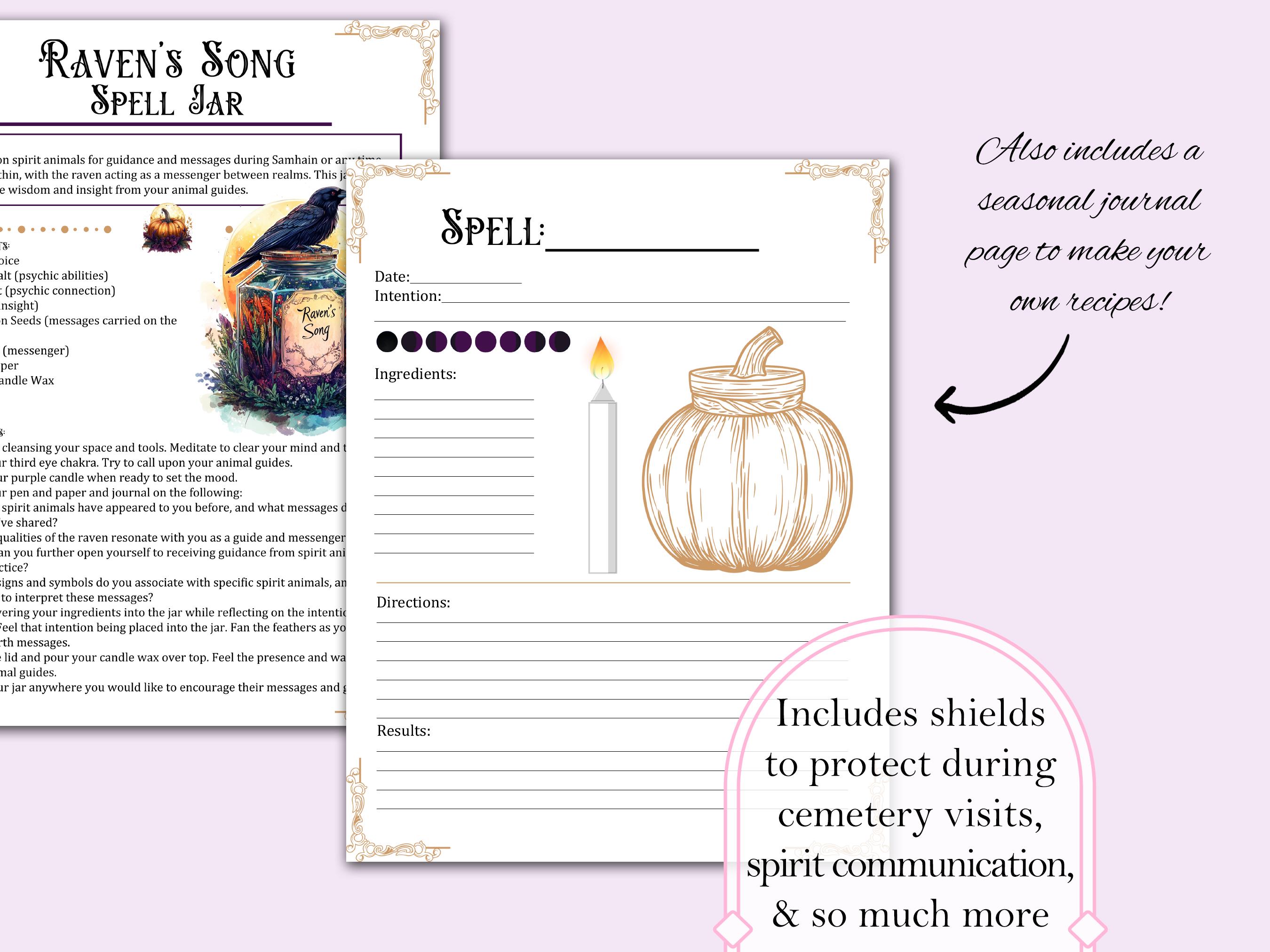 Samhain Spell Jar Recipe Bundle | 20 Spells for Protection, Spirit ...