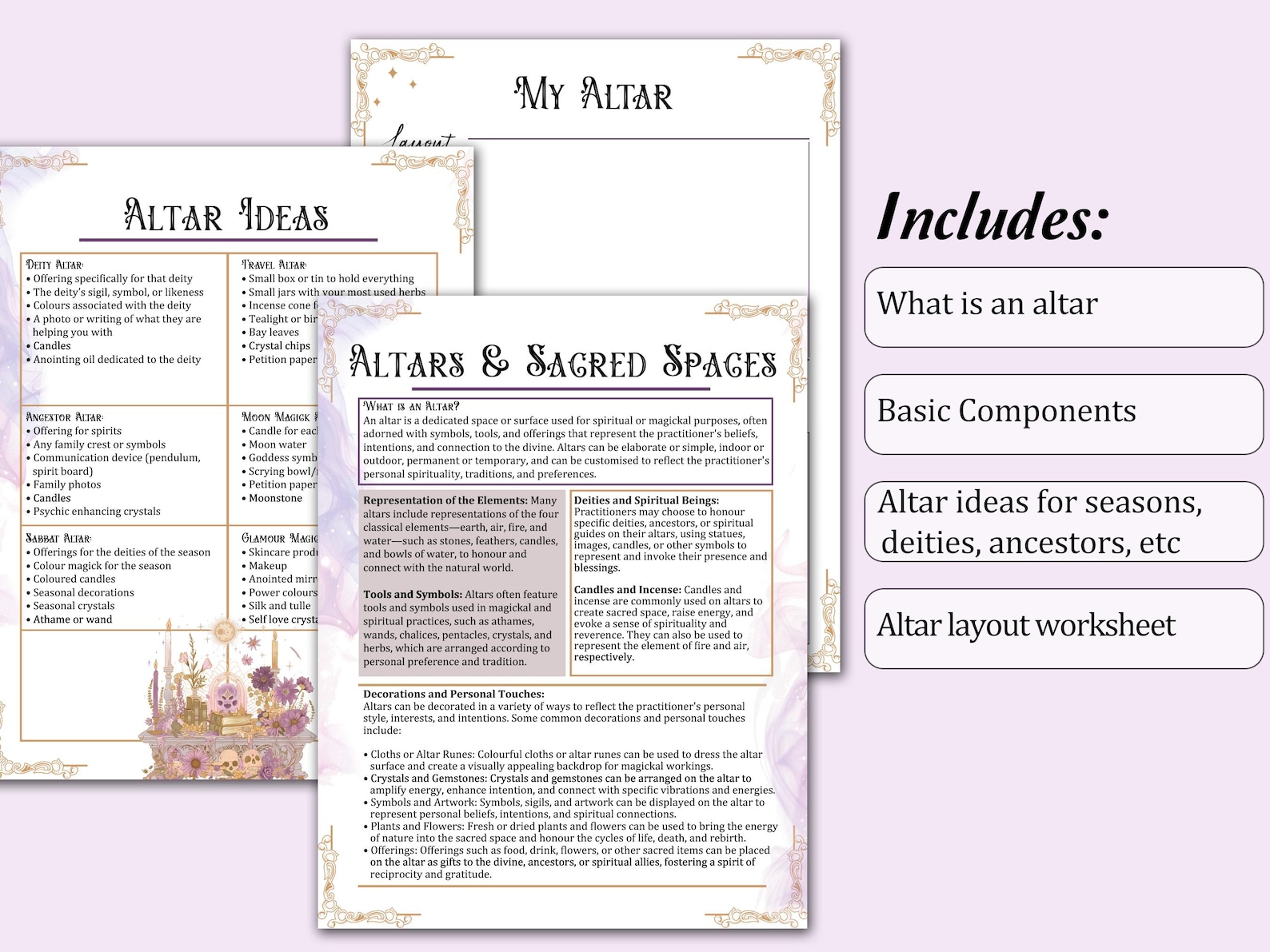 Altars Guide & Worksheet | Simple Altar Planner for Your Magickal ...