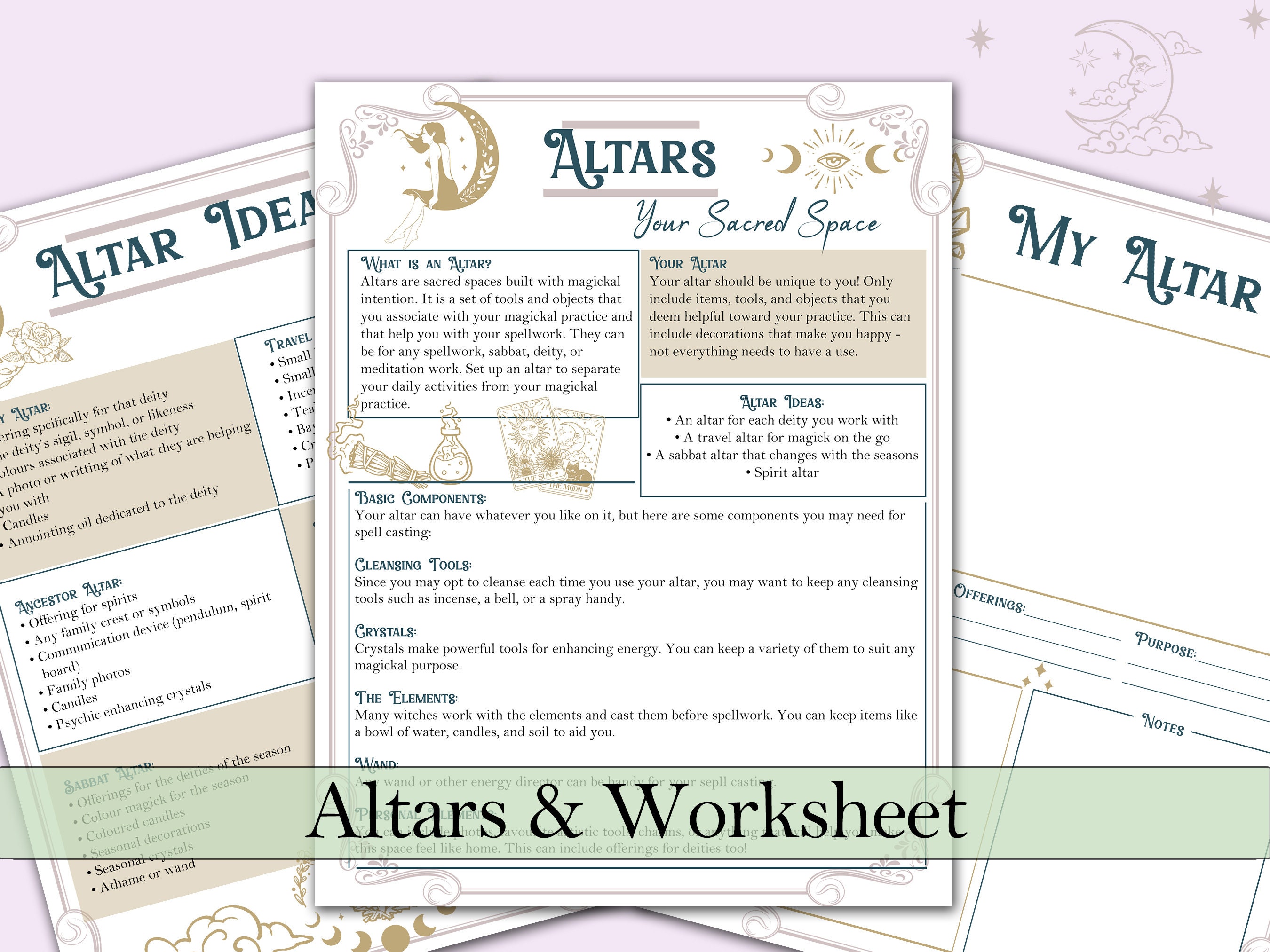 Altars Guide & Worksheet Printable Pages - Etsy