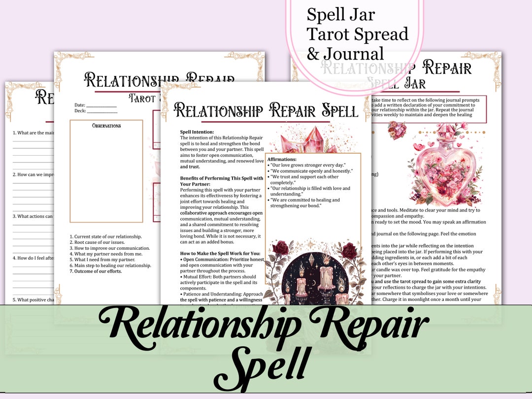 Relationship Repair Spell Kit | Spell Jar Recipe, Guide, Affirmations ...