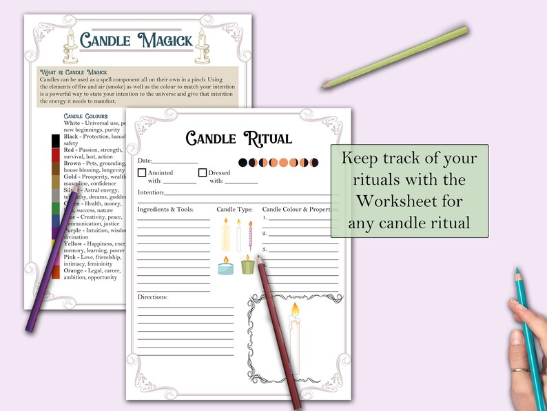 Candle Magick Guide & Worksheet Printable Pages - Etsy