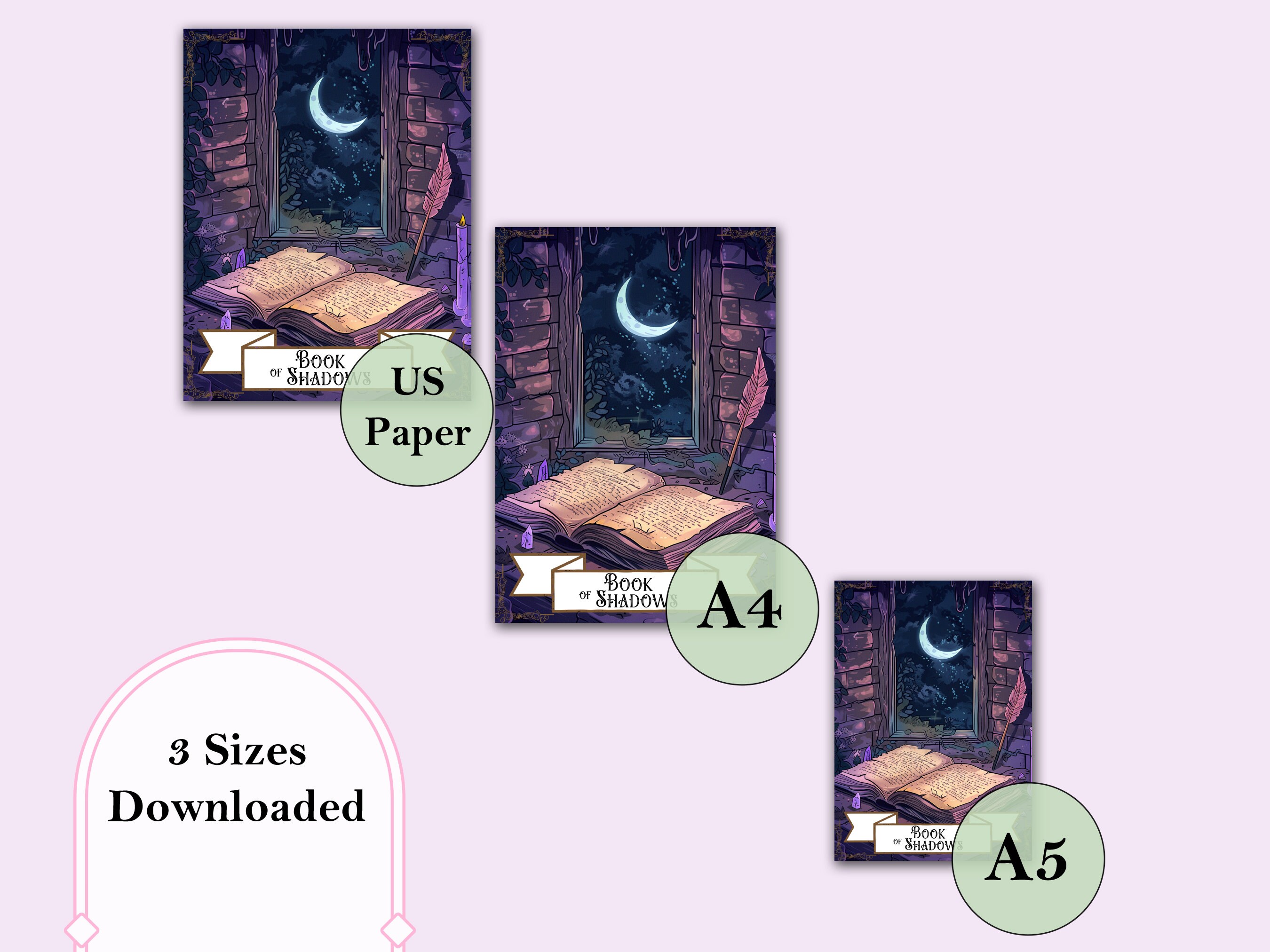 Book of Shadows Divider Title Pages | Whimsical Cartoon Theme, 3 Sizes ...