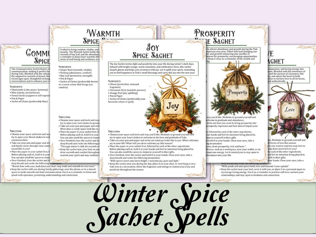 Winter Spice Sachet Spells | 5 Rituals | Joy, Warmth, Prosperity ...