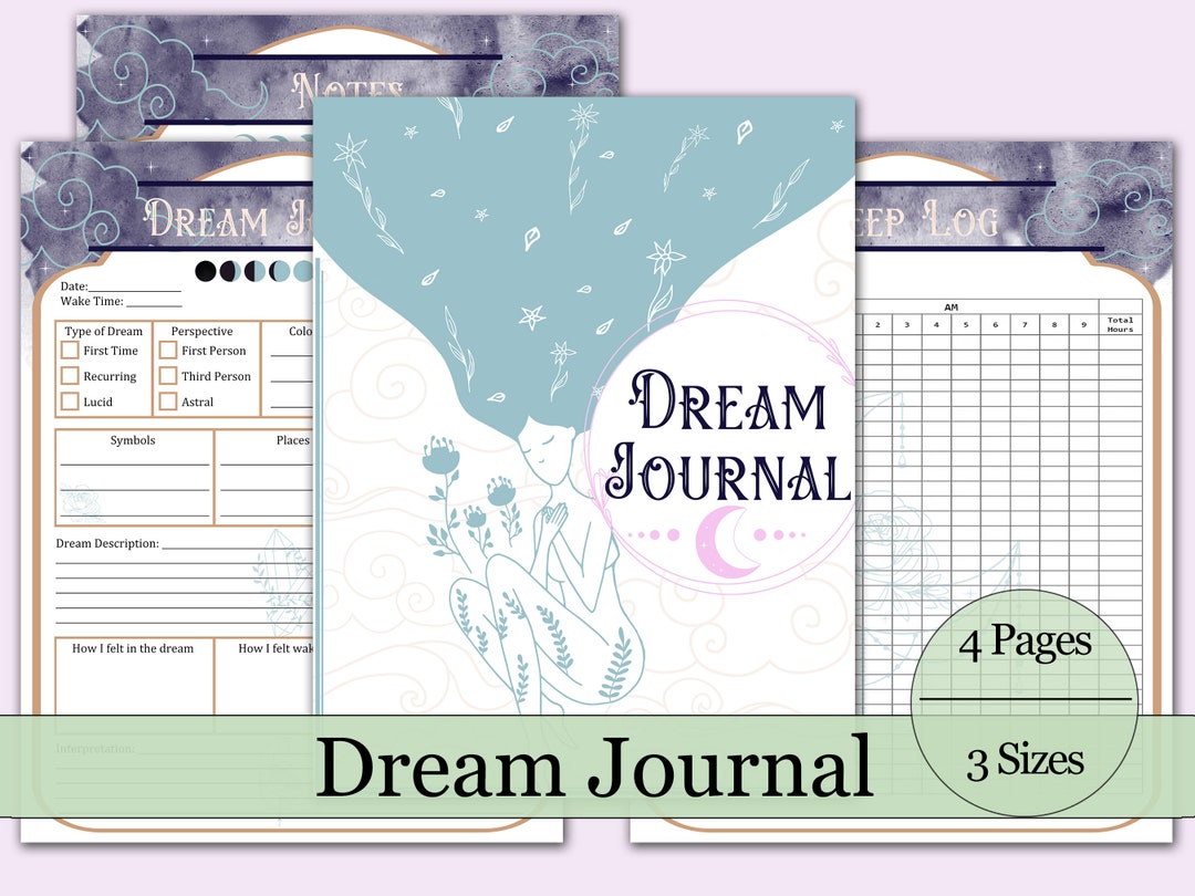 Dream Journal & Sleep Tracker 4 Printable Pages - Etsy