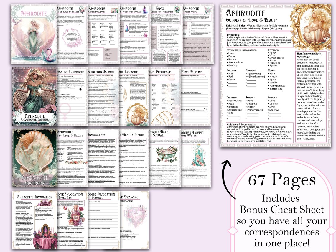 Complete Aphrodite Book of Shadows Bundle | Spells, Rituals, Glamour ...