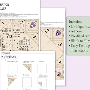 Printable Fortune Teller/cootie Catcher - Vintage Witch | Nostalgic ...