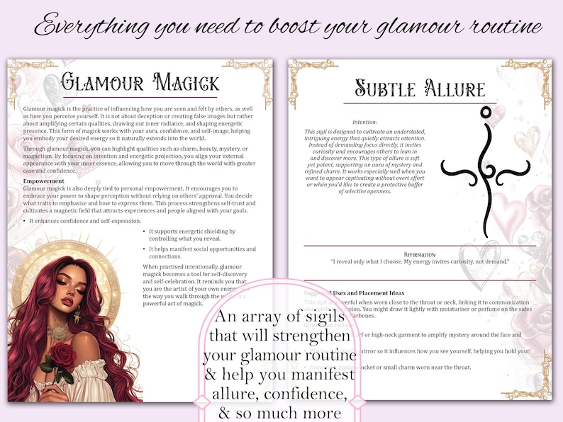 Glamour Sigil Grimoire | Guide to Glamour Magick, Affirmations ...