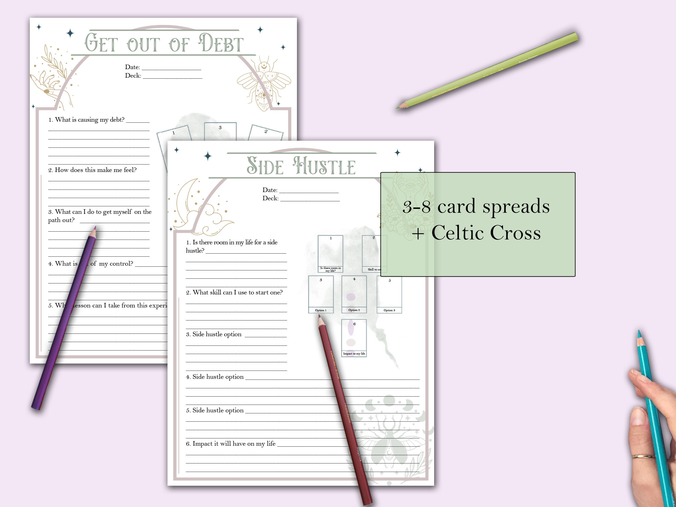 Money Tarot Spread Journal Guide 20 Tarot Spreads for Money and Career ...