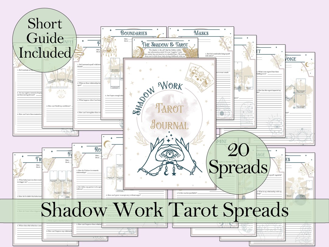 Shadow Work Tarot Spread Journal Guide 20 Tarot Spreads for Self ...