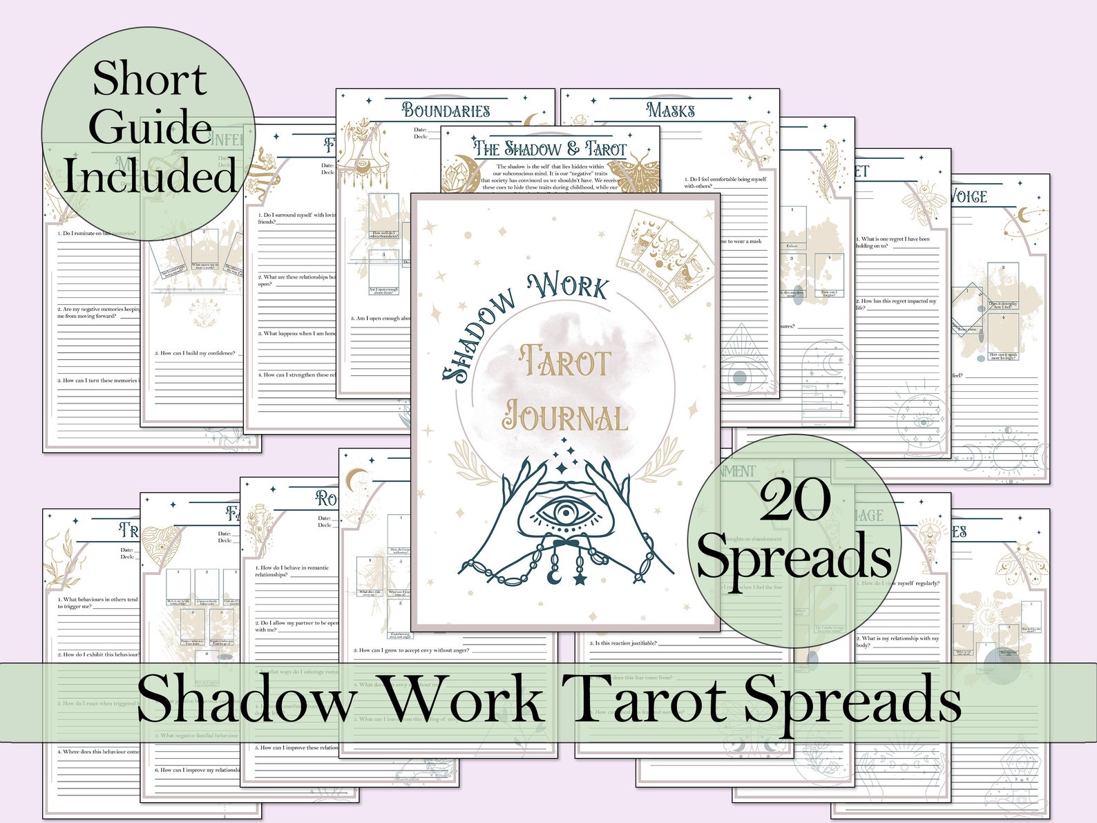 Shadow Work Tarot Spread Journal Guide 20 Tarot Spreads - Etsy UK