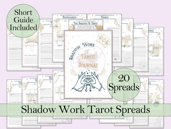 Shadow Work Tarot Spread Journal Guide 20 Tarot Spreads - Etsy