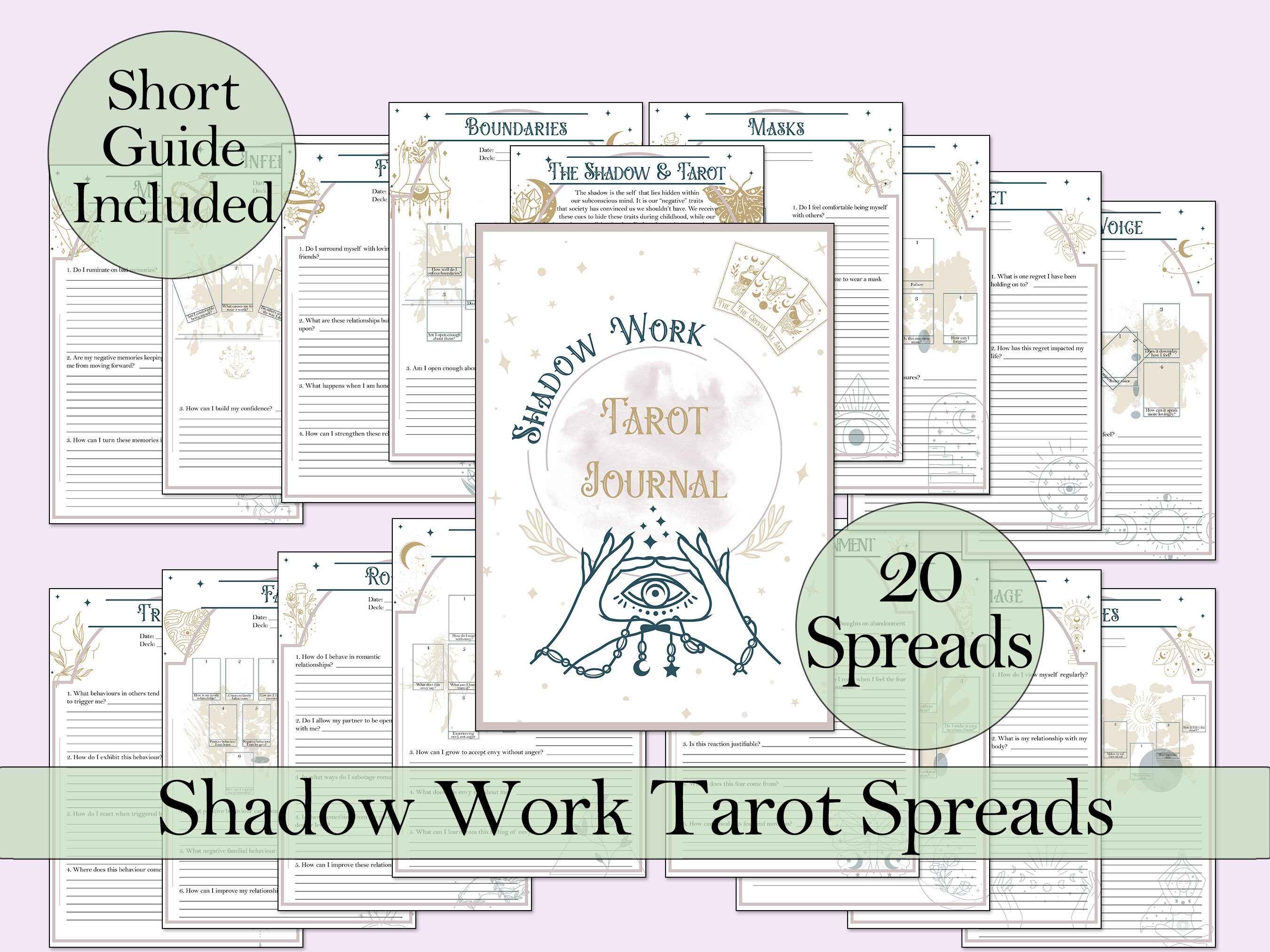 Shadow Work Tarot Spread Journal Guide 20 Tarot Spreads - Etsy