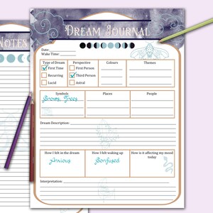 Dream Journal & Sleep Tracker 4 Printable Pages - Etsy