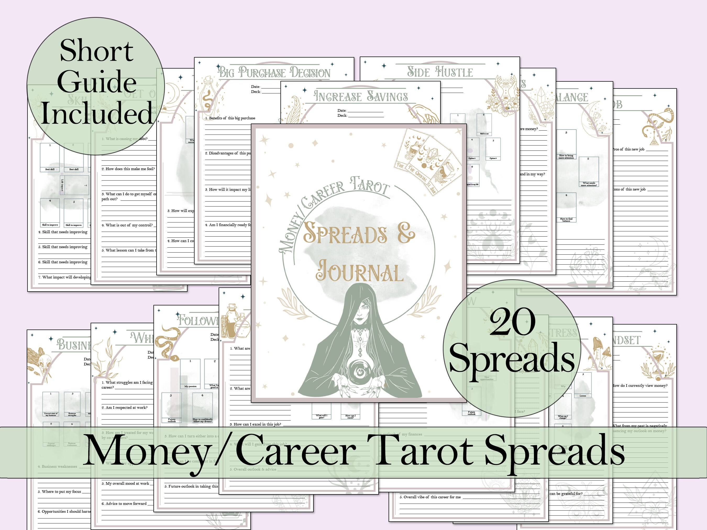 Money Tarot Spread Journal Guide 20 Tarot Spreads for Money and Career ...