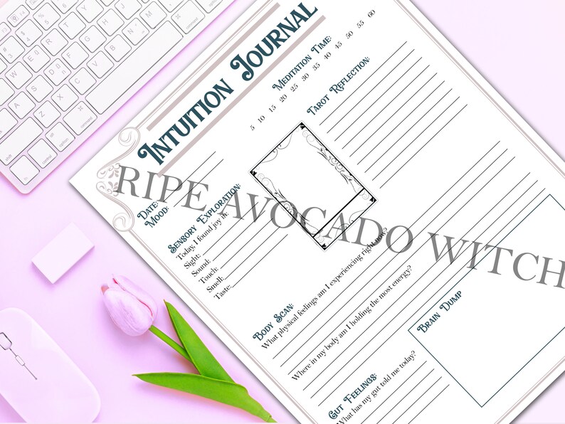 Intuition Guide and Worksheet Printable Pages - Etsy