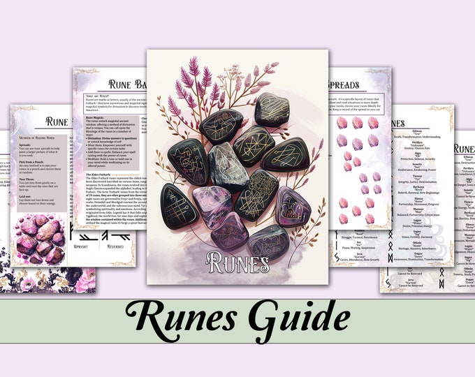 Rune Guide Meanings, Bind Runes, Spreads, Reading Guide, Dictionary Divination Worksheets ...