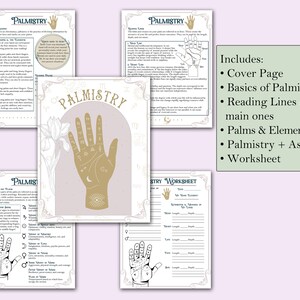Palmistry Basics Guide & Worksheet | Printable Pages - Etsy