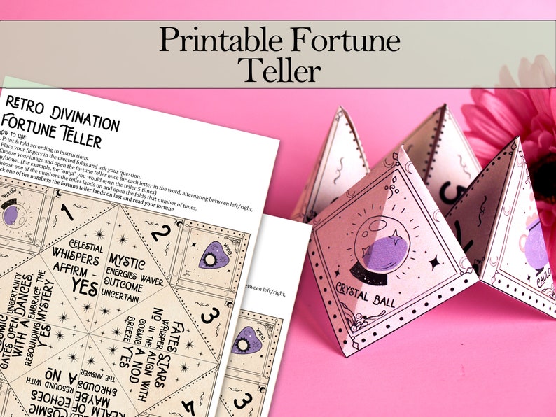Printable Fortune Teller/cootie Catcher Vintage Witch Nostalgic ...