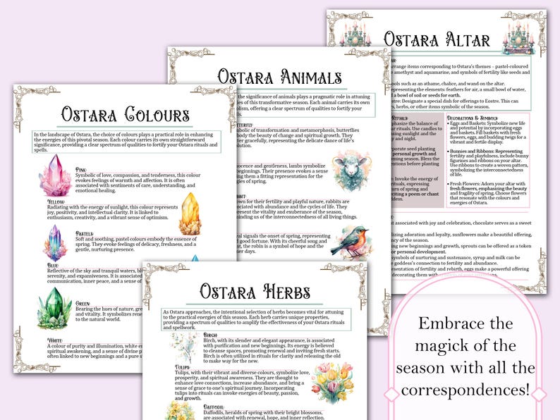 Ostara Sabbat Guide & Ritual Bundle | Correspondences, Spells, Tarot ...