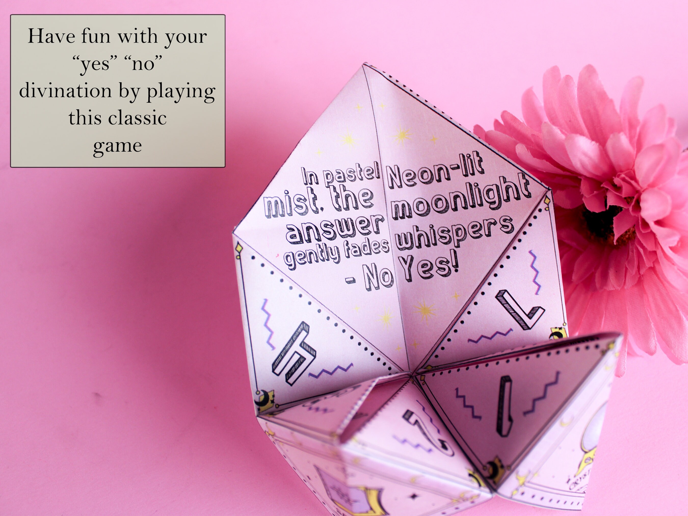 Printable Fortune Teller/cootie Catcher Pastel Witch Nostalgic ...