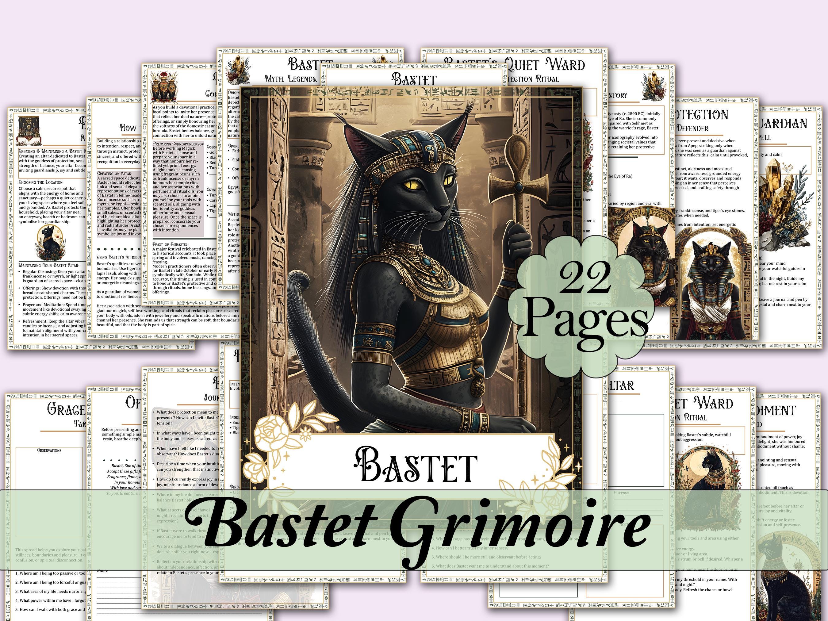 Bastet Book of Shadows Bundle | Egyptian Cat Goddess of Protection ...