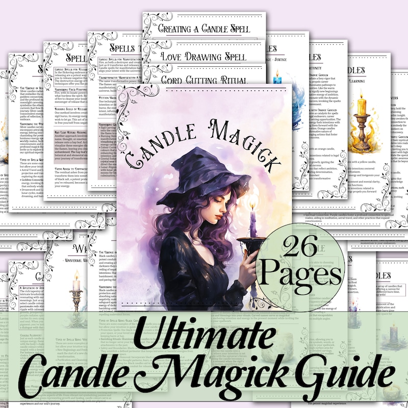 Spell Book and Candle - Etsy