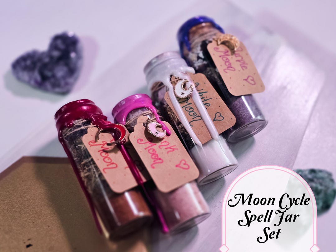 Period Moon Cycle Spell Jar Set | 4 Unique Spell Jars for Aligning With ...