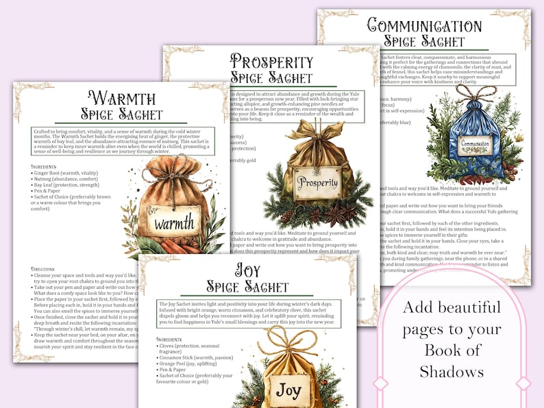 Winter Spice Sachet Spells | 5 Rituals | Joy, Warmth, Prosperity ...